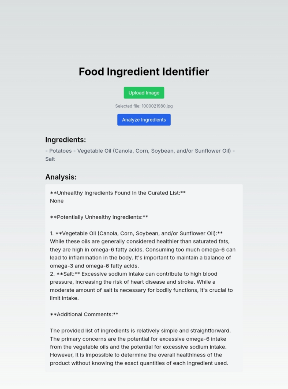 Building a Food Ingredient Identifier App with AI – Ying's Data Science ...